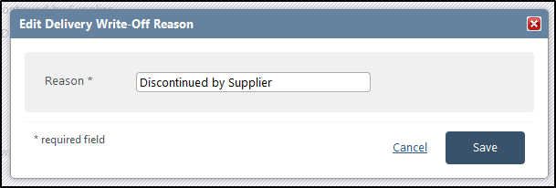 Delivery Write Off Reasons – StoreFeeder