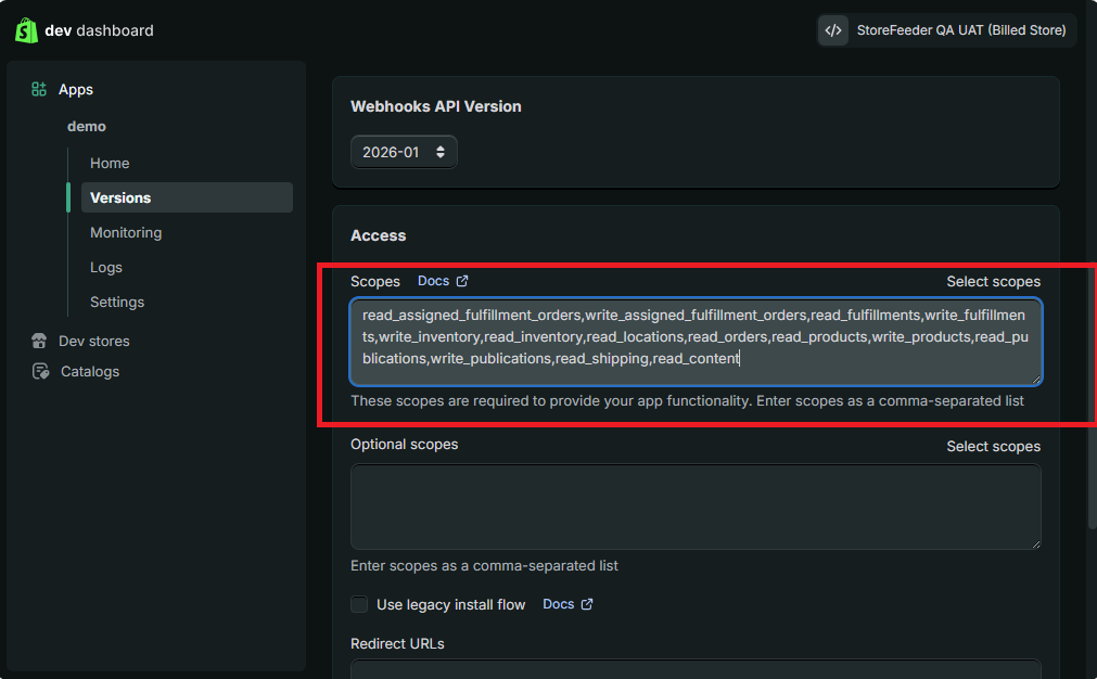 Connecting Shopify to StoreFeeder using a Custom App – StoreFeeder